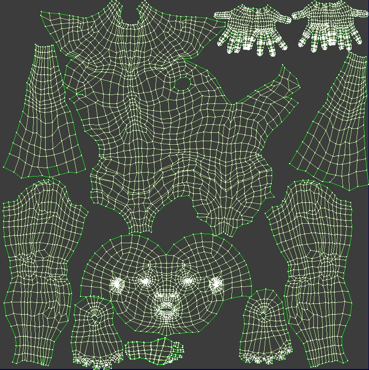 TUPTIN'S DREAM: Alien03: new uvw mapping + texture testing