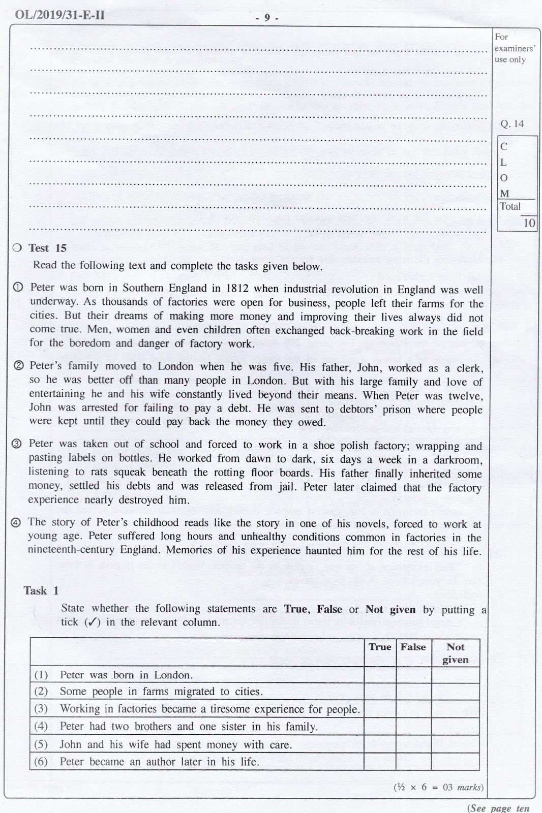English Model Activities O/ L : OL 2019 NEW SYLLABUS ENGLISH PAPER