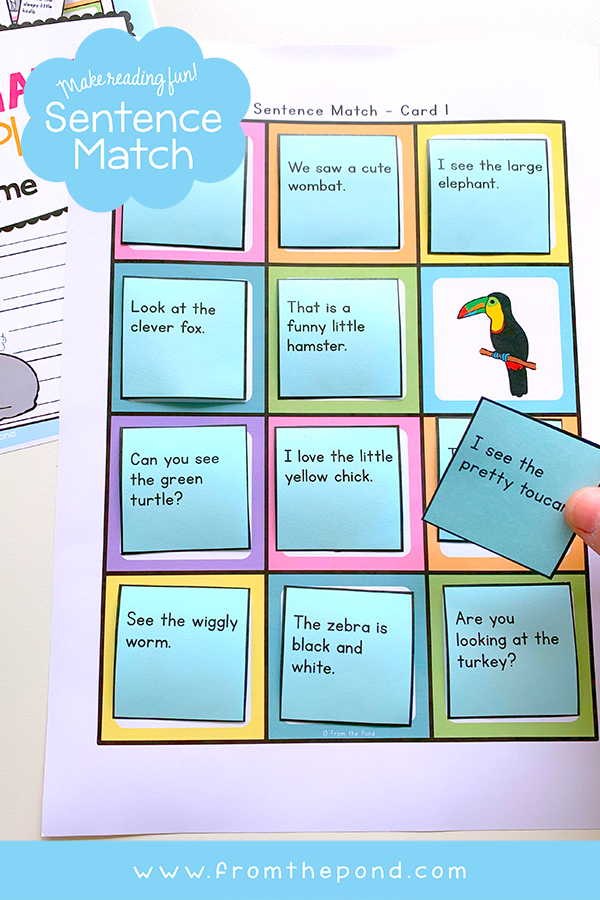 Simple Sentence Matching Games | From the Pond