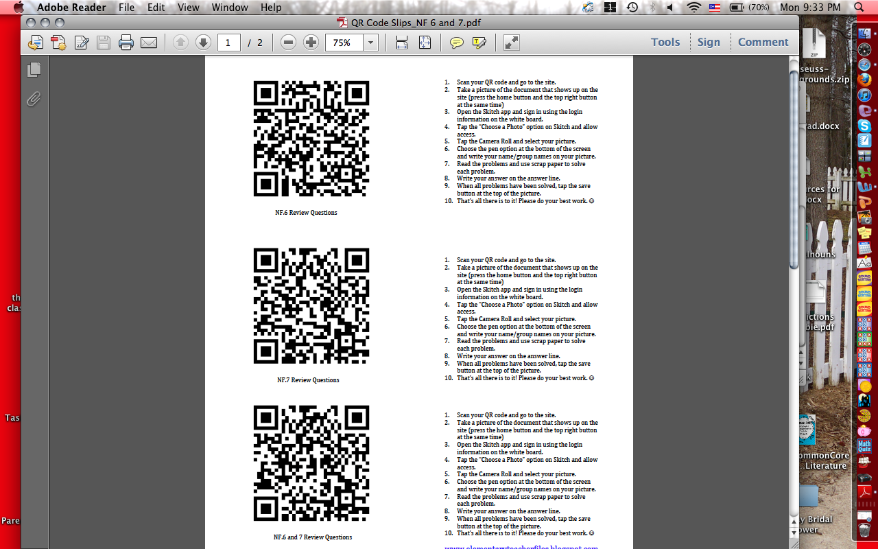 Elementary Teacher Files: I'm Back with a QR code Fraction Review ...