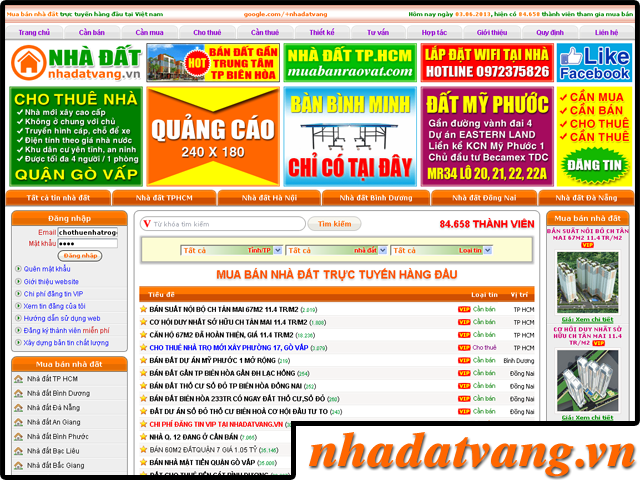 nhadatvang.vn: Đăng tin mua bán nhà đất nhadatvang