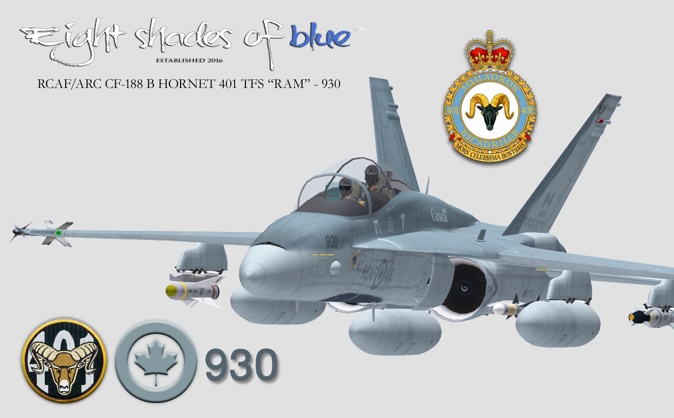 Eight Shades of Blue: RCAF 401 TFS "Ram" CF-188 B Hornet - Replica Series