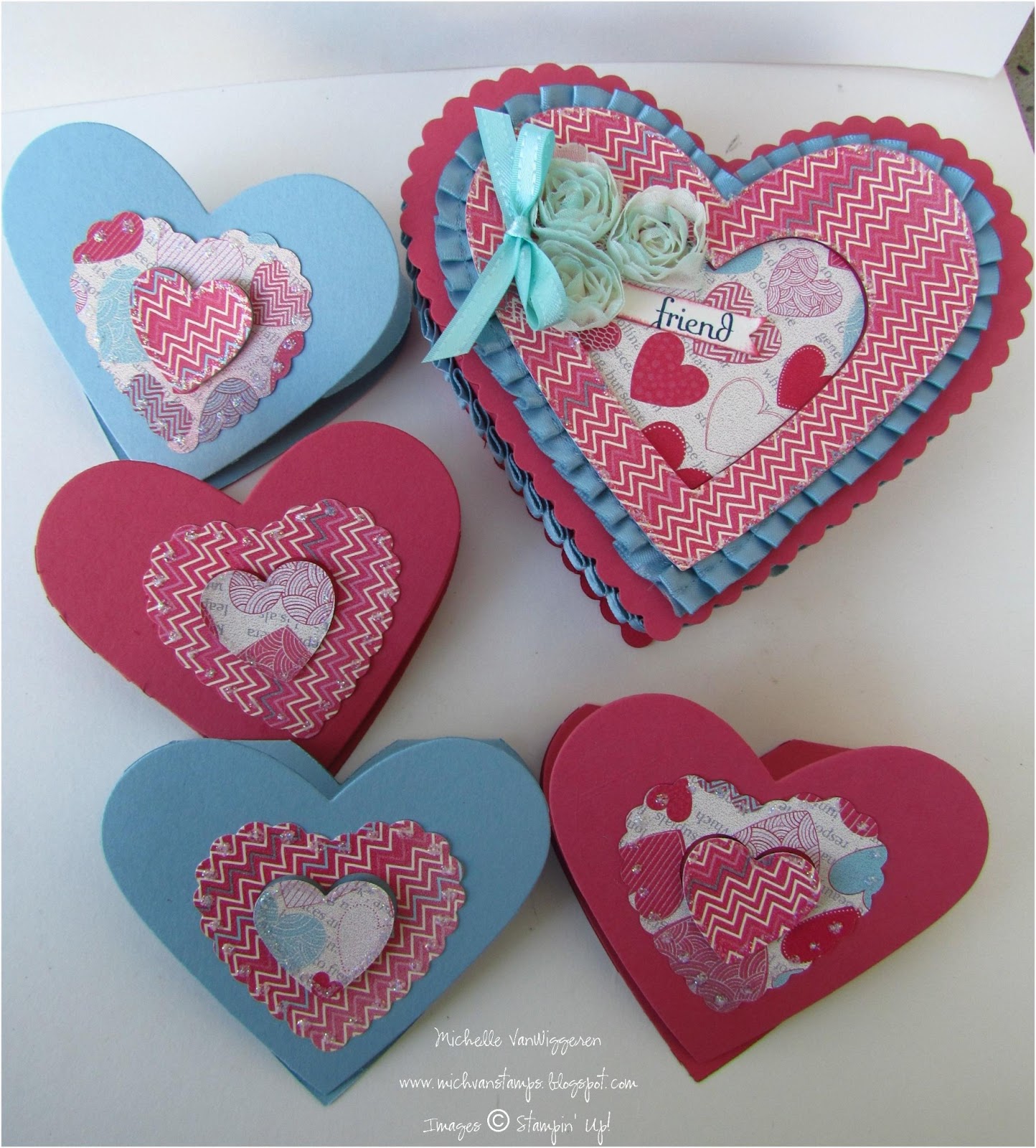 Michelle's Great Paper Chase: Valentine's Heart Boxes and Note Cards