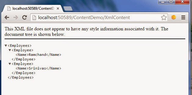 Ramchand's Blog: ContentResult in MVC