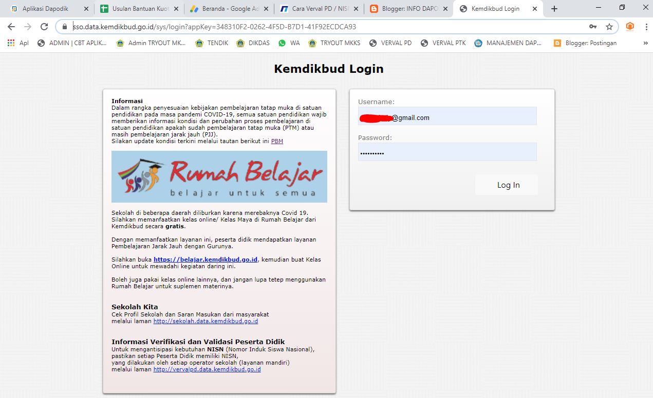 Cara Verval PD New / NISN pada https://vervalpdnew.data.kemdikbud.go.id ...