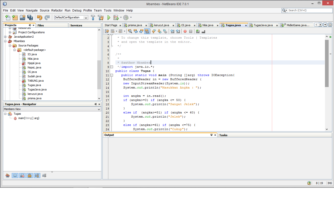 LAPORAN PROJECT JAVA * IF, ELSE, CASE (SELECTING)