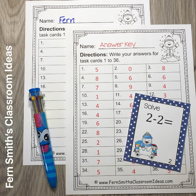 Grab These Adorable Winter Addition and Subtraction Task Cards For Your ...