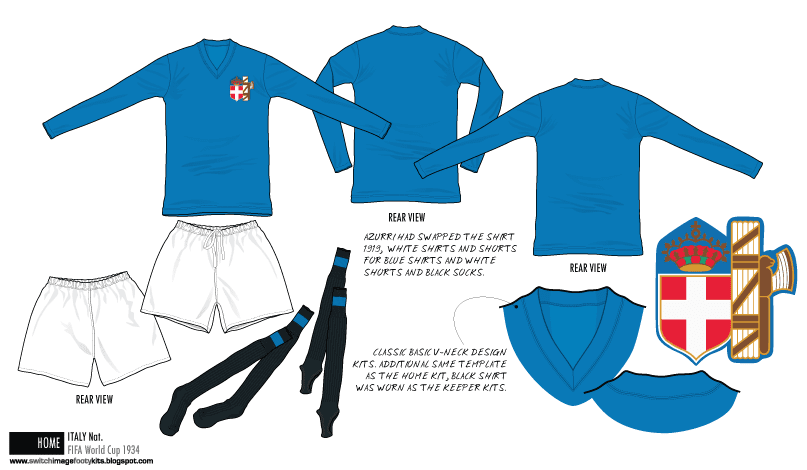 Football teams shirt and kits fan: Kits Italy World Cup 1934