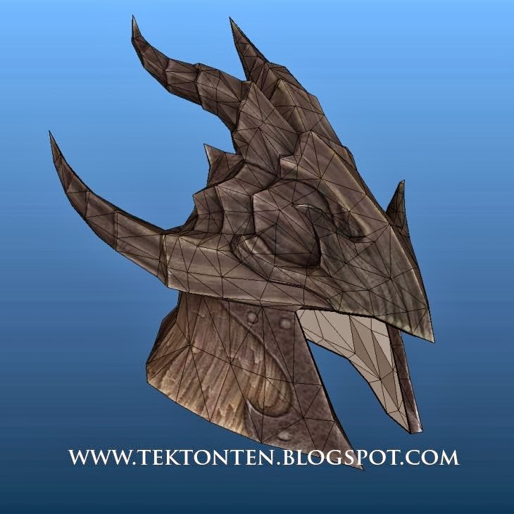 Papercraft - Skyrim Dragonscale Helmet - Papercraft4u | Free ...