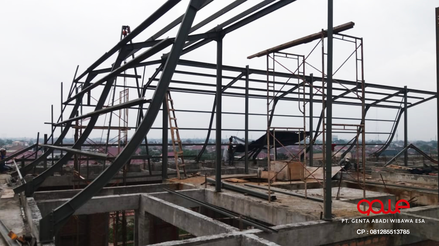 Konstruksi atap bangunan menggunakan h beam rol ~ Jasa Bending Pipa ...