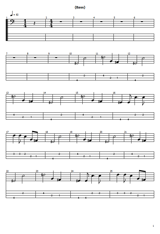 Eminem Stan Bass Free Guitar Tabs Chords Online