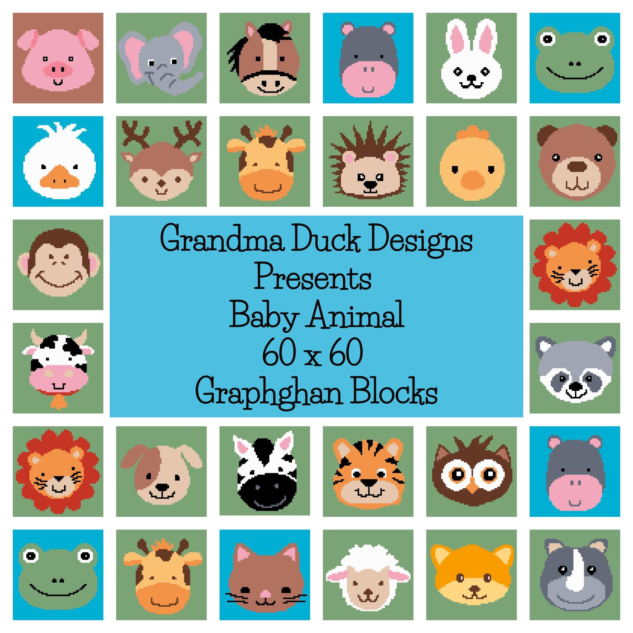 Grandma Duck Designs: 24 Baby Animal Blocks