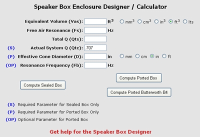 AudioTronika: Speaker Box Enclosure Designer/Calculator