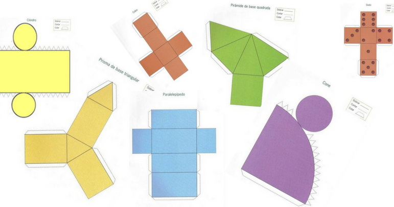SÓLIDOS GEOMÉTRICOS RECORTAR E MONTAR ~ Cantinho das Atividades