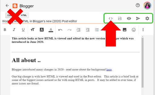 Working with HTML in Blogger's new (2020) Post-editor | Blogger-Hints ...
