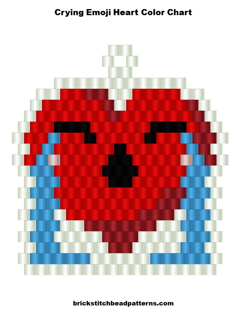 Brick Stitch Bead Patterns Journal: Free Crying Emoji Heart Valentine's ...