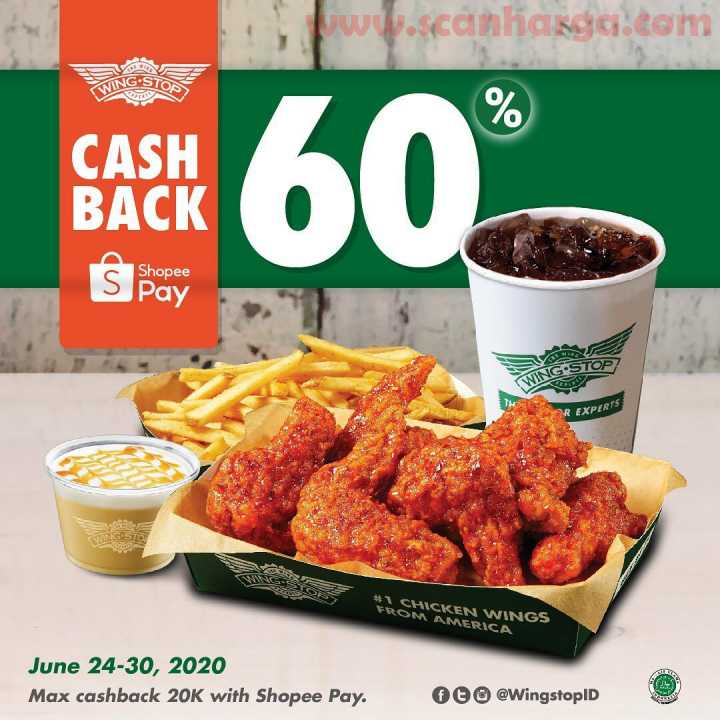 Wingstop Promo Cashback 60% Dengan ShopeePay Periode 24 – 30 Juni 2020 ...