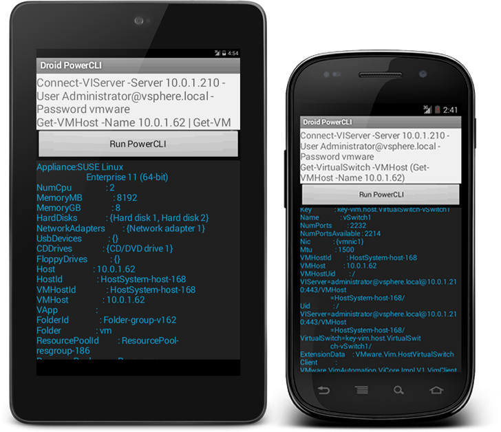 Hostile Coding Vmware Run Powercli On Android Using A Php Back End