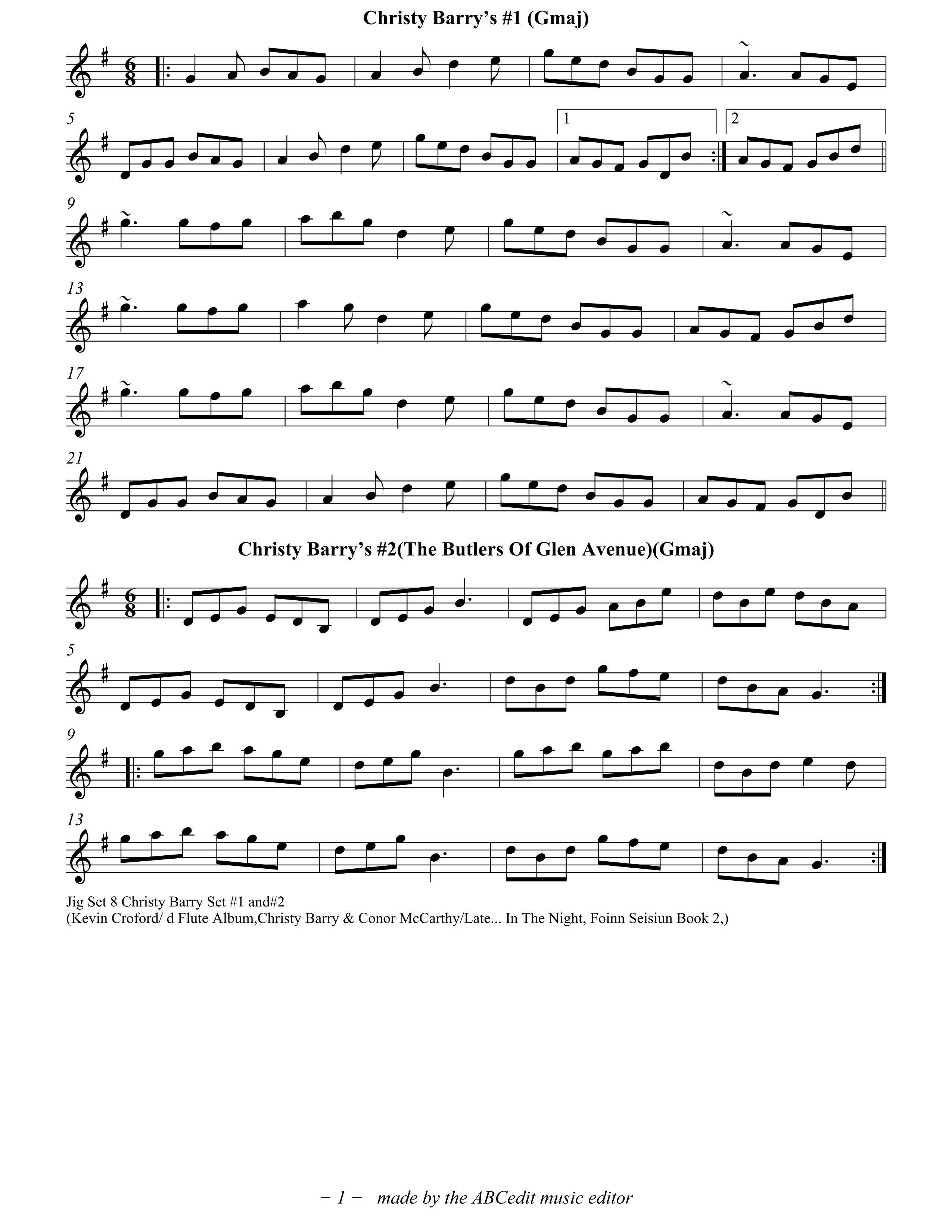 [Tunes] Jig Set8 : Christy Barry Set #1/ Christy Barry Set #2