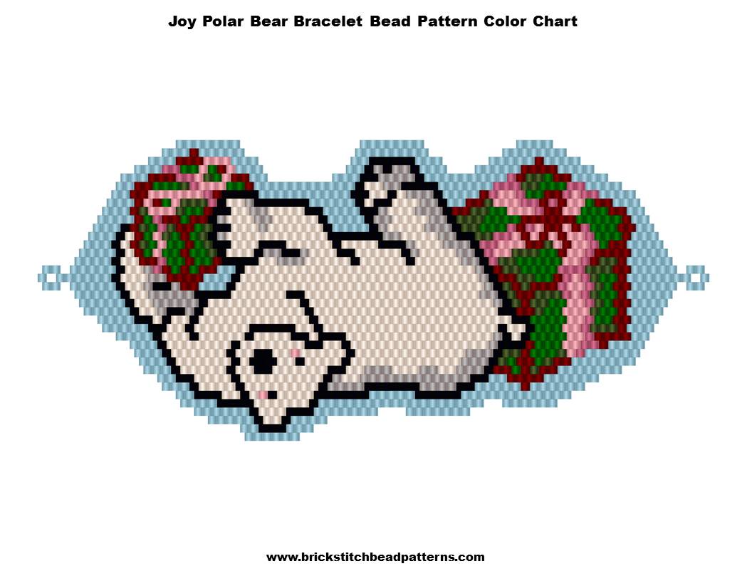 Brick Stitch Bead Patterns Journal: Joy Polar Bear Free Christmas ...
