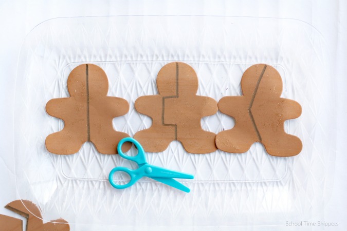 Gingerbread Man Preschool Cutting Practice | School Time Snippets
