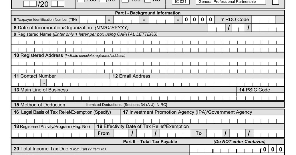 busapcom: BIR Form No. 1702-EX