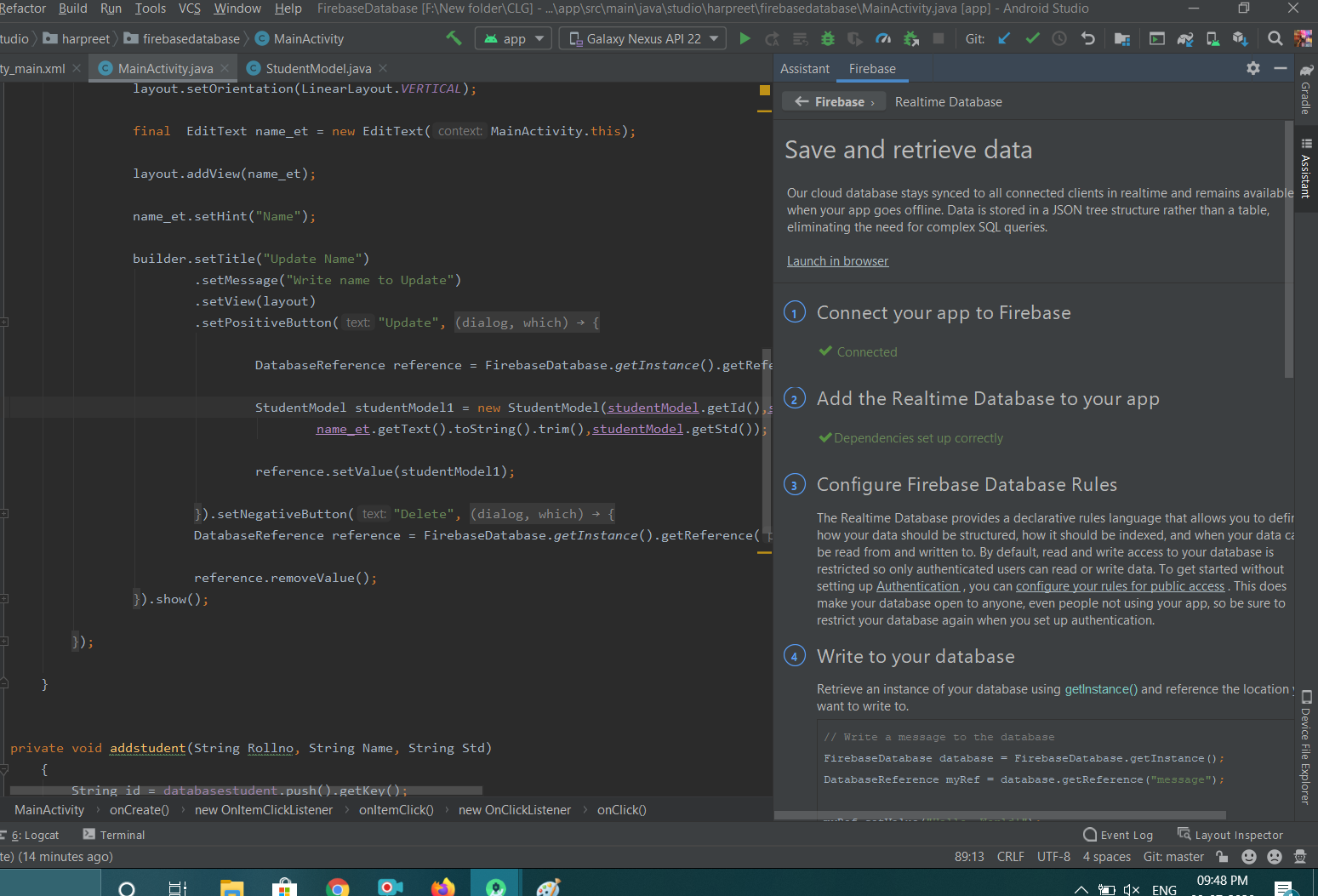 Creating and Inserting Value in Firebase Realtime Database - Harpreet ...