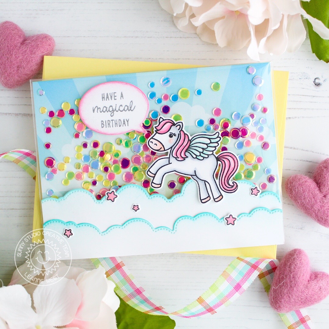 Sunny Studio: Prancing Pegasus Cards with Leanne and Mindy