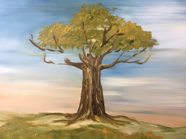 Step by Step Large format tree painting