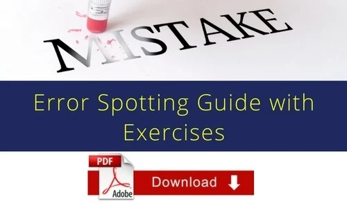 Error Spotting Rules with Exercises - Download PDF - BankExamsToday