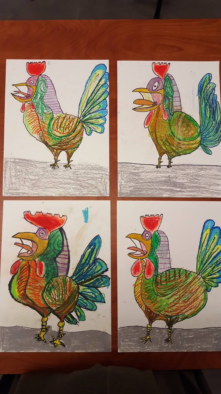 Ms. Arce-Lindsay's Art Class : 2nd Grade Picasso Rooster Project!