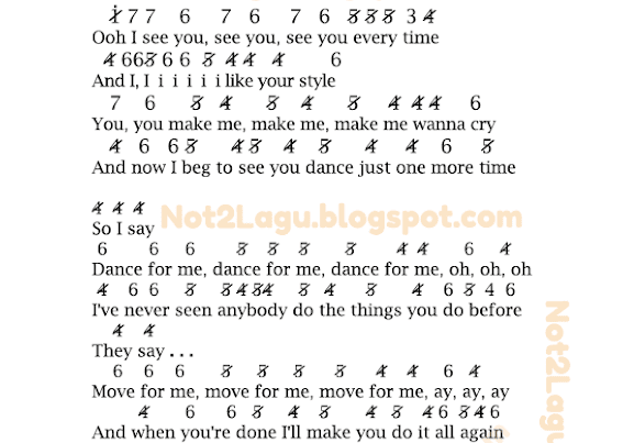 Piano Notes Dance Monkey | Notasi Pianika