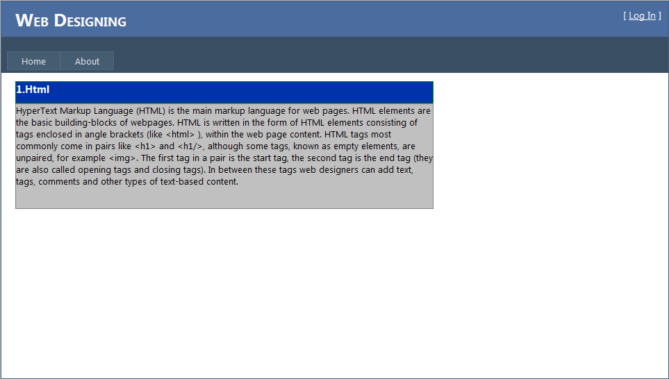 Web Designing Made Easy Collapsible Panel