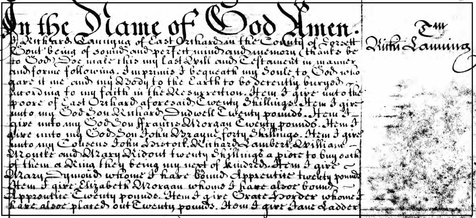 Our Loader & Northover Family Trees from Dorset, England.: PART 1 ...