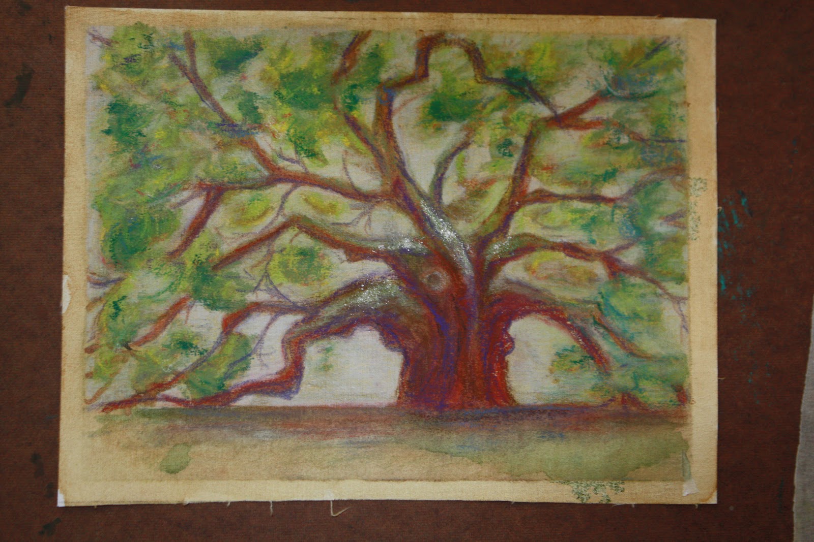Rambling Silently: Angel Oak Tree and other pastel paintings