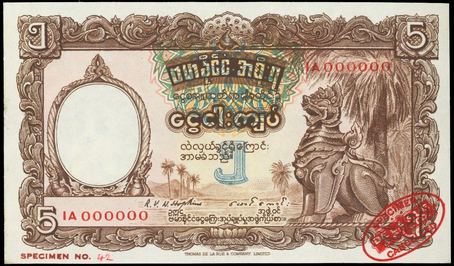 Burma 5 Rupees banknote 1948|World Banknotes & Coins Pictures | Old ...