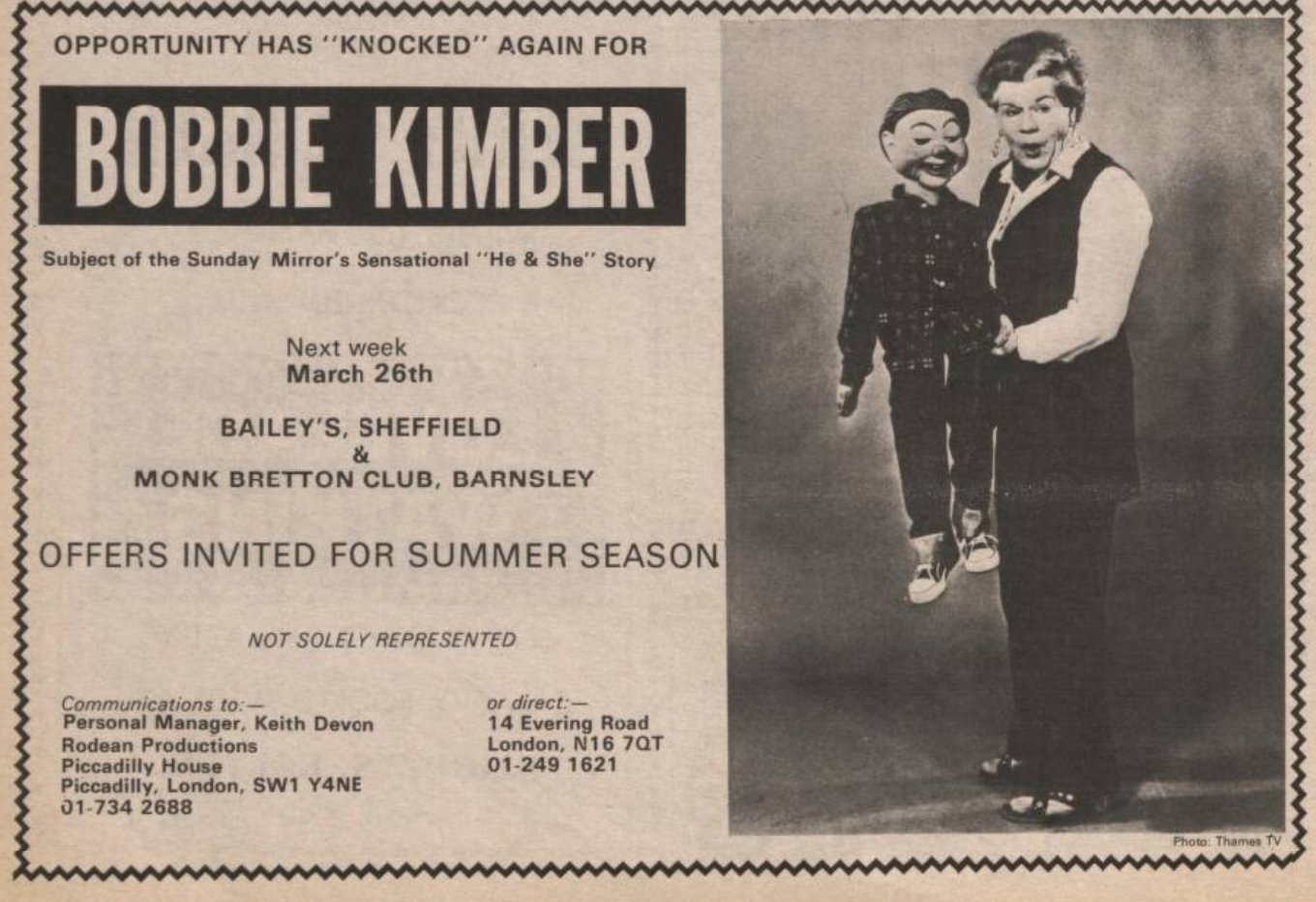 A Gender Variance Who's Who: Bobbie Kimber (1918 – 1993) ventriloquist ...