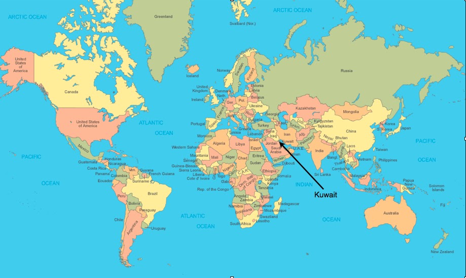 Kuwait On The World Map - Map