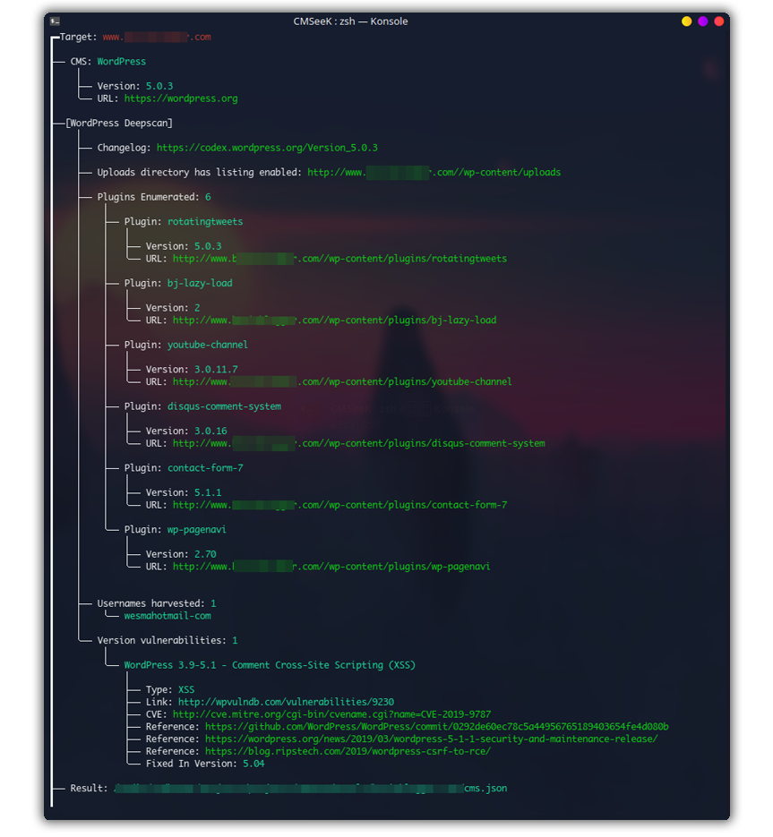 CMSeeK v1.1.2 - CMS Detection And Exploitation Suite - Scan WordPress ...