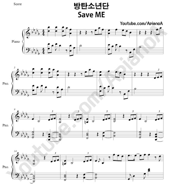 ApianoA Kpop Piano Cover: BTS - Save ME piano sheets