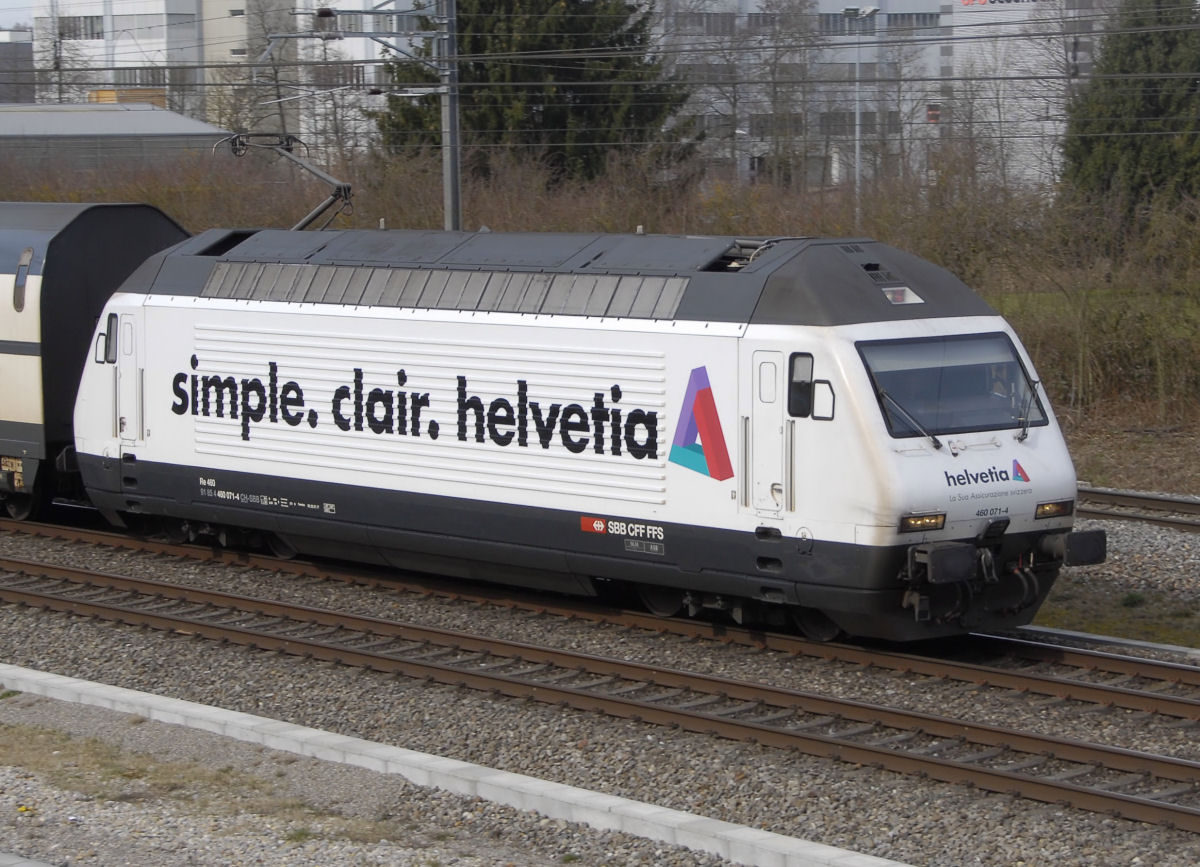 Oeffentliche Verkehrsmittel : SBB Re 460 071-4 Werbelok (Helvetia)