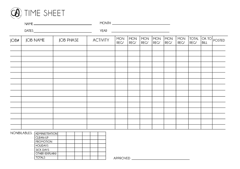 Graphic Design Timesheet - Invoice Template