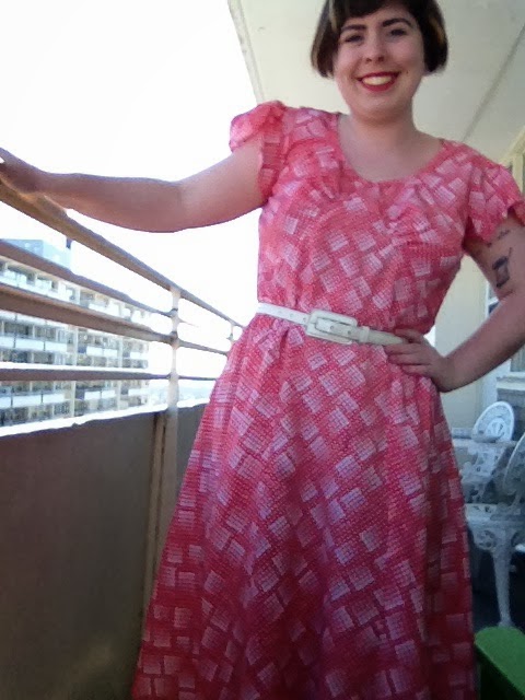 And Like A Thrifty Goddess...: New Look 6093 progress and some balcony ...