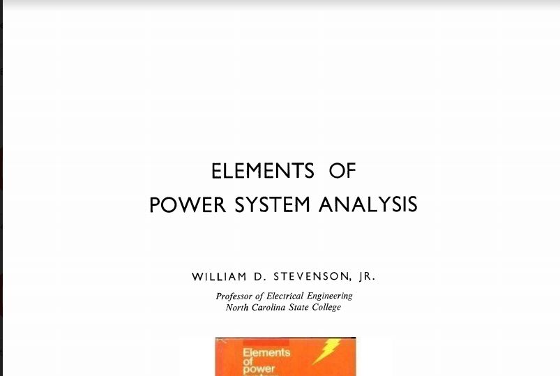 Elements of Power System Analysis 4th Ed. by William D. Stevenson, Jr ...