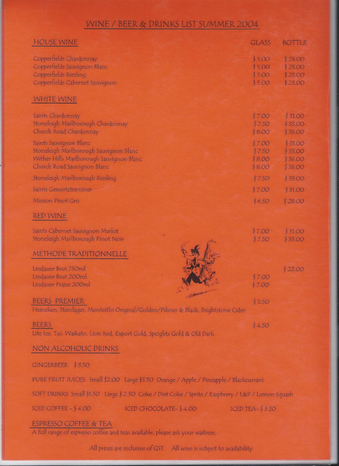 Chris Suhr's Menu Collection: Prawn Farm Restaurant, New Zealand