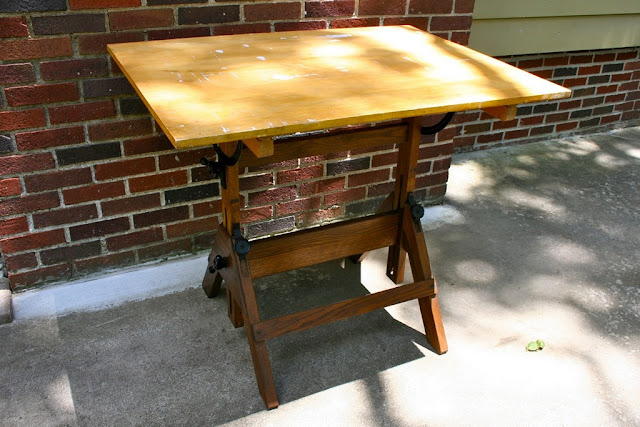 post-war design: Mission Oak Hamilton Drafting Table