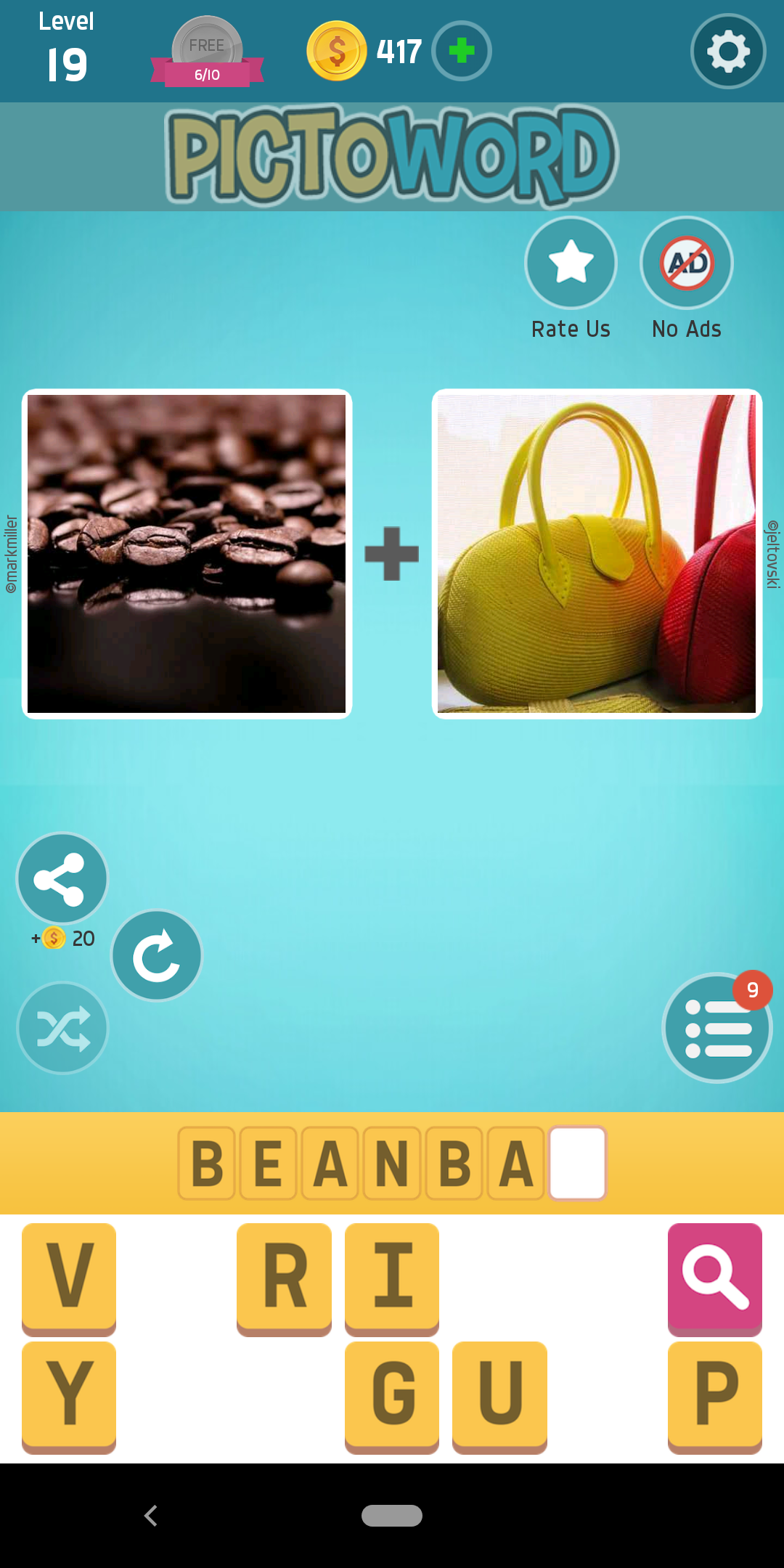Answers for Pictoword (Kunci Jawaban Pictoword) Level 11-20 (Kooapps)