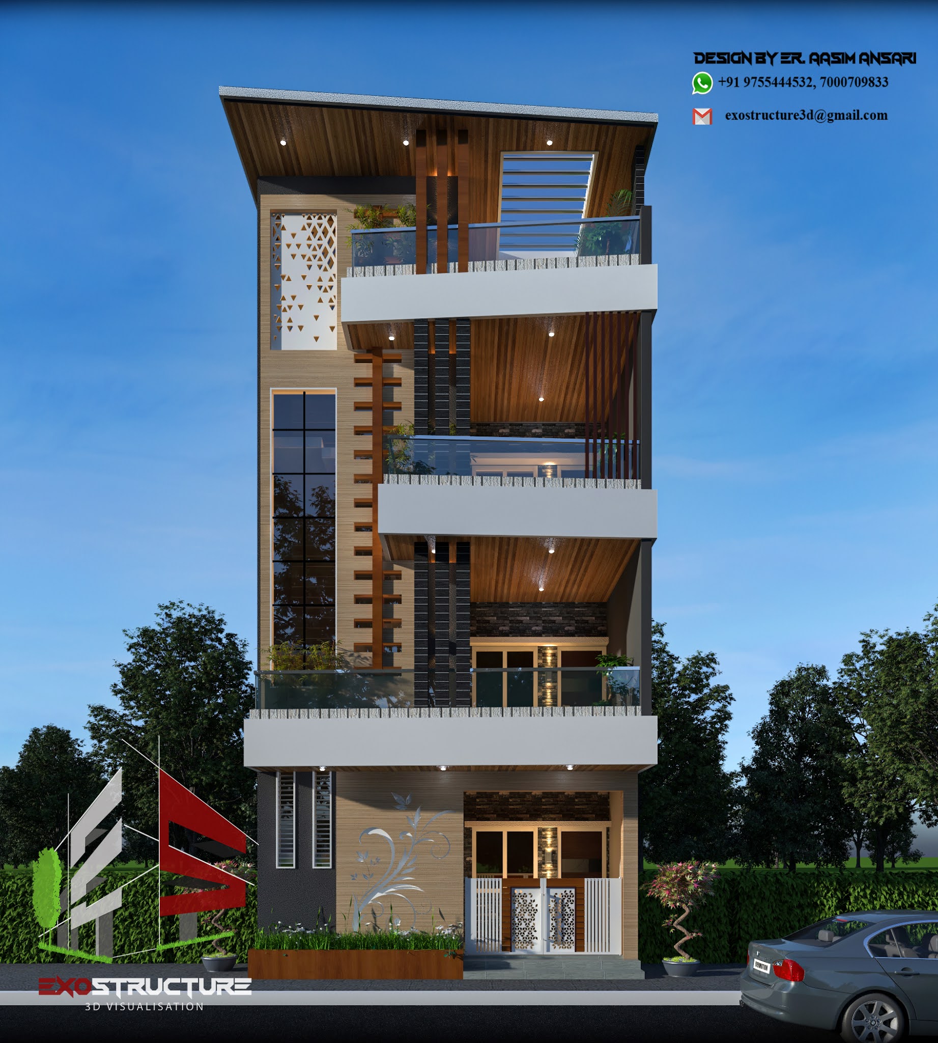 G+2 Modern Elevation Design