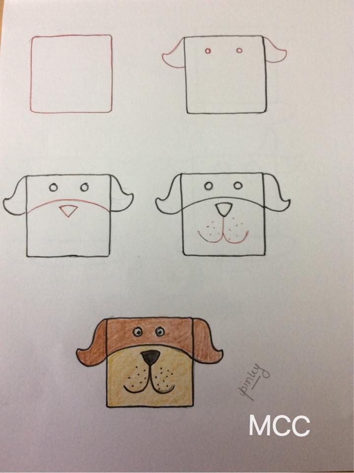 Kids friendly drawings with squares as a base - crazzy craft