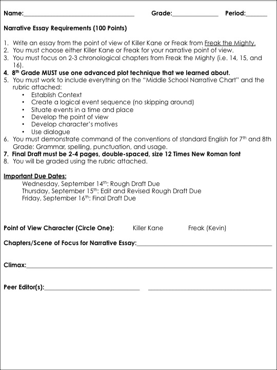 Writing Authentic Narratives in Middle School - The Hungry Teacher